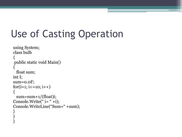 Operators and expression in c# | PPT