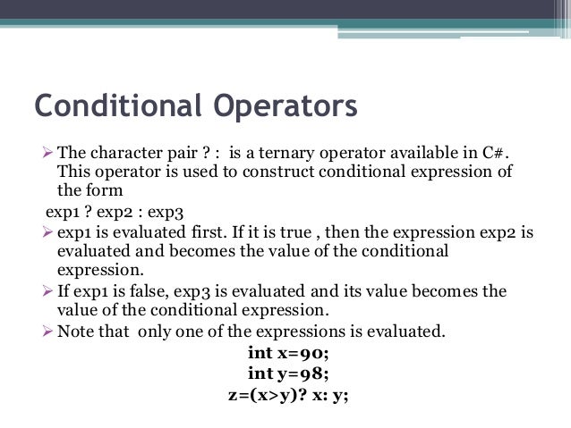 Operators and expression in c#