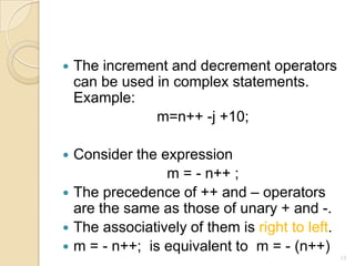 Operators and expressions | PPTX