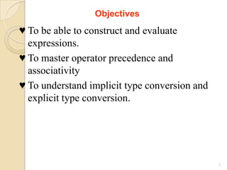 Operators and expressions | PPTX