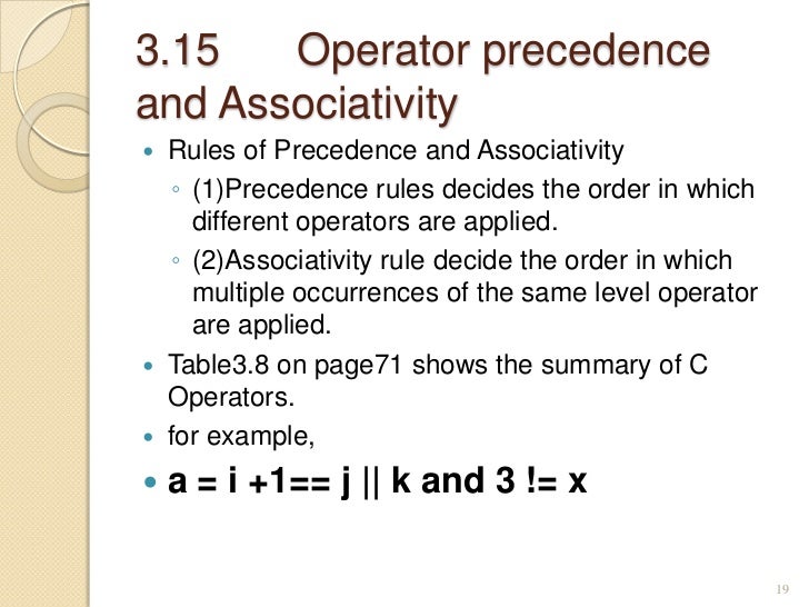 Operators and expressions Operators and expressions