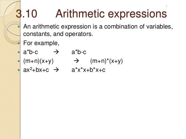Operators and expressions Operators and expressions
