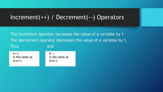 Operators and expressions in C++