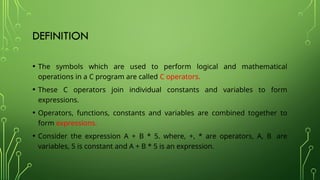 Operators and expressions in c programming | PPTX