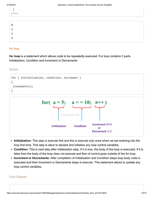 Operators, control statements represented in java | PDF