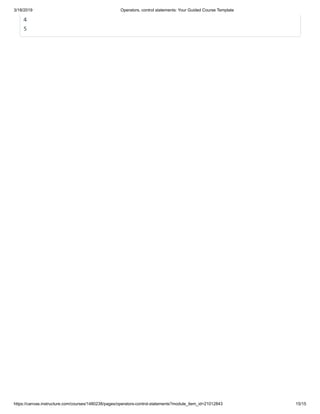 Operators, control statements represented in java | PDF