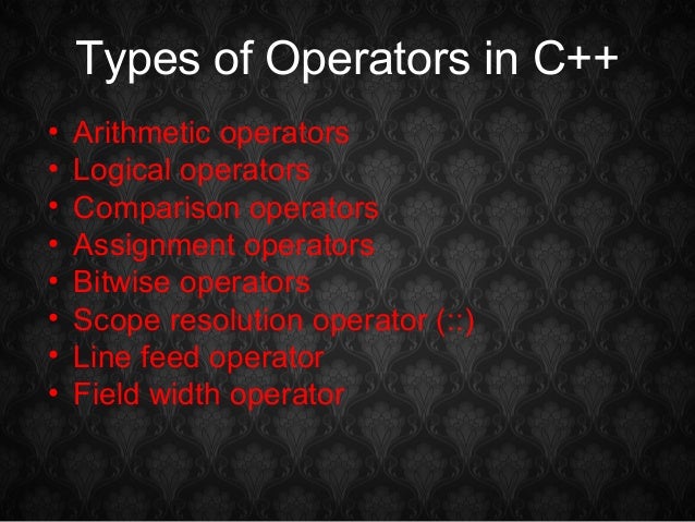 Operators in C++