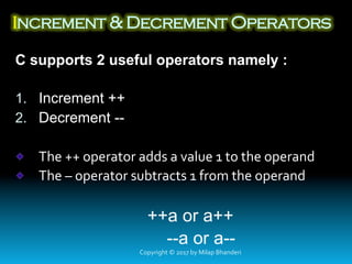 Operators in c | PPT