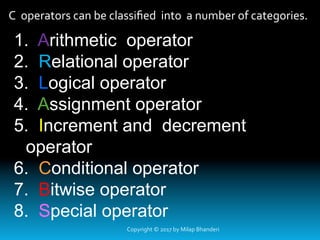 Operators in c | PPT