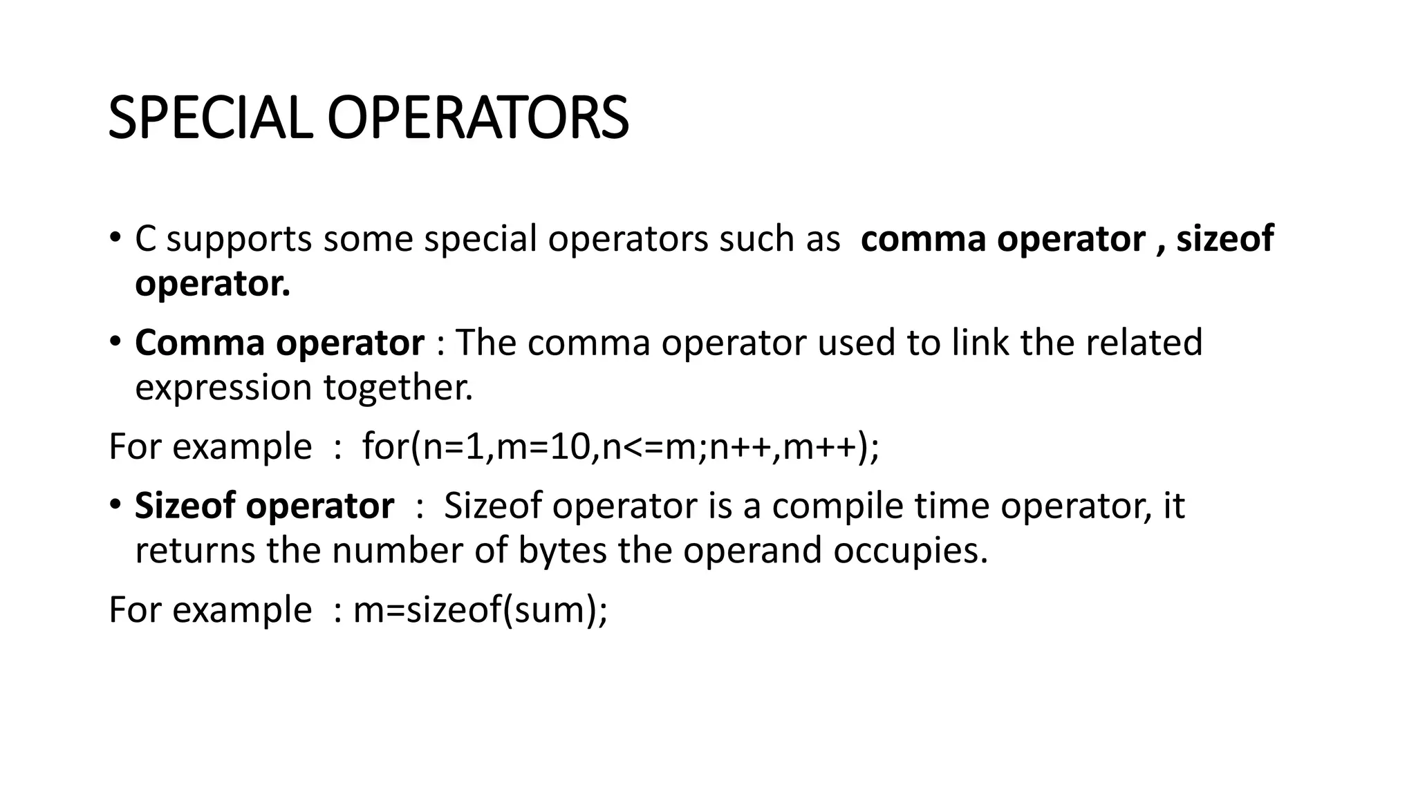 Operators In Cpptx