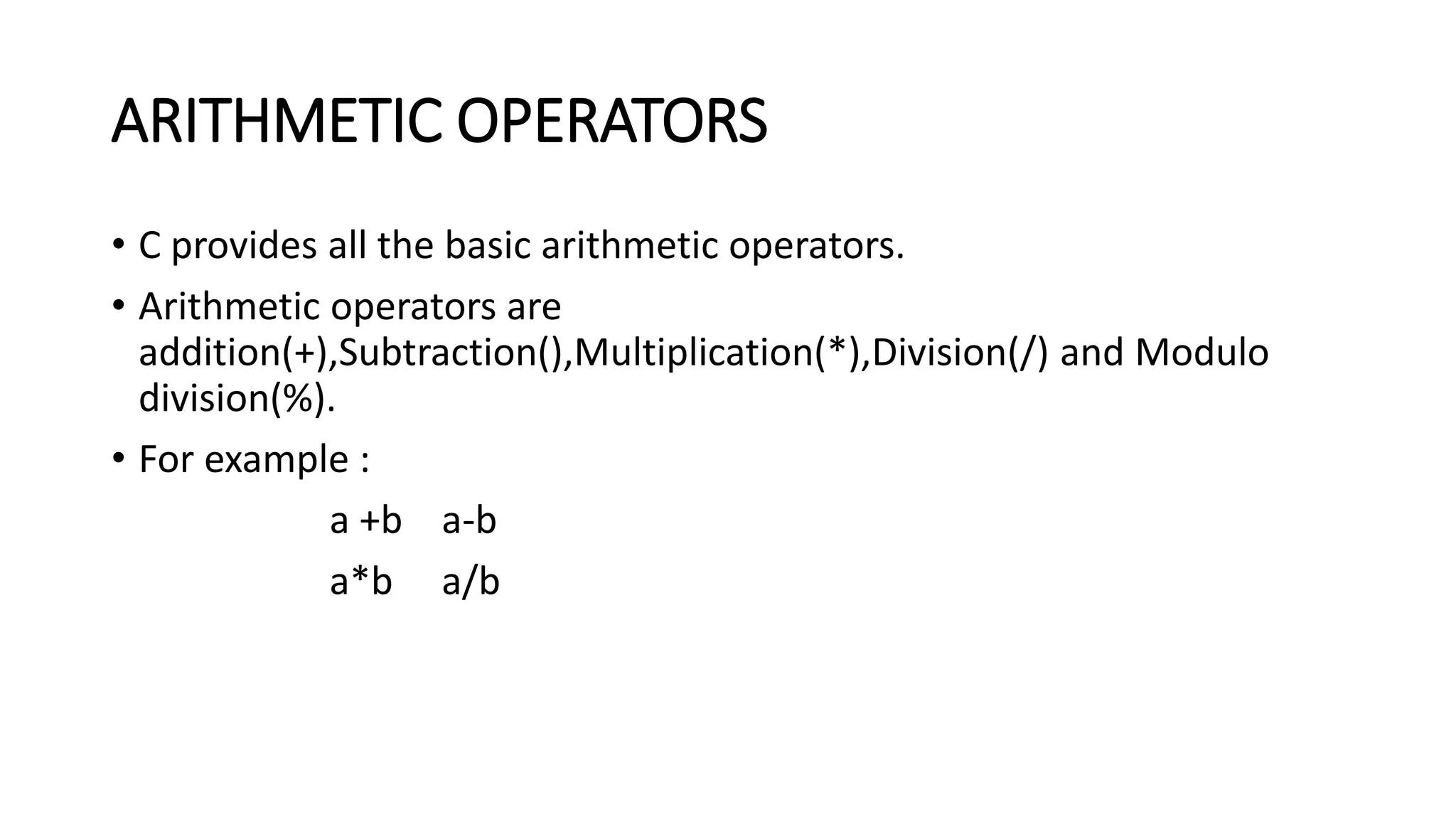 Operators In C Pptx