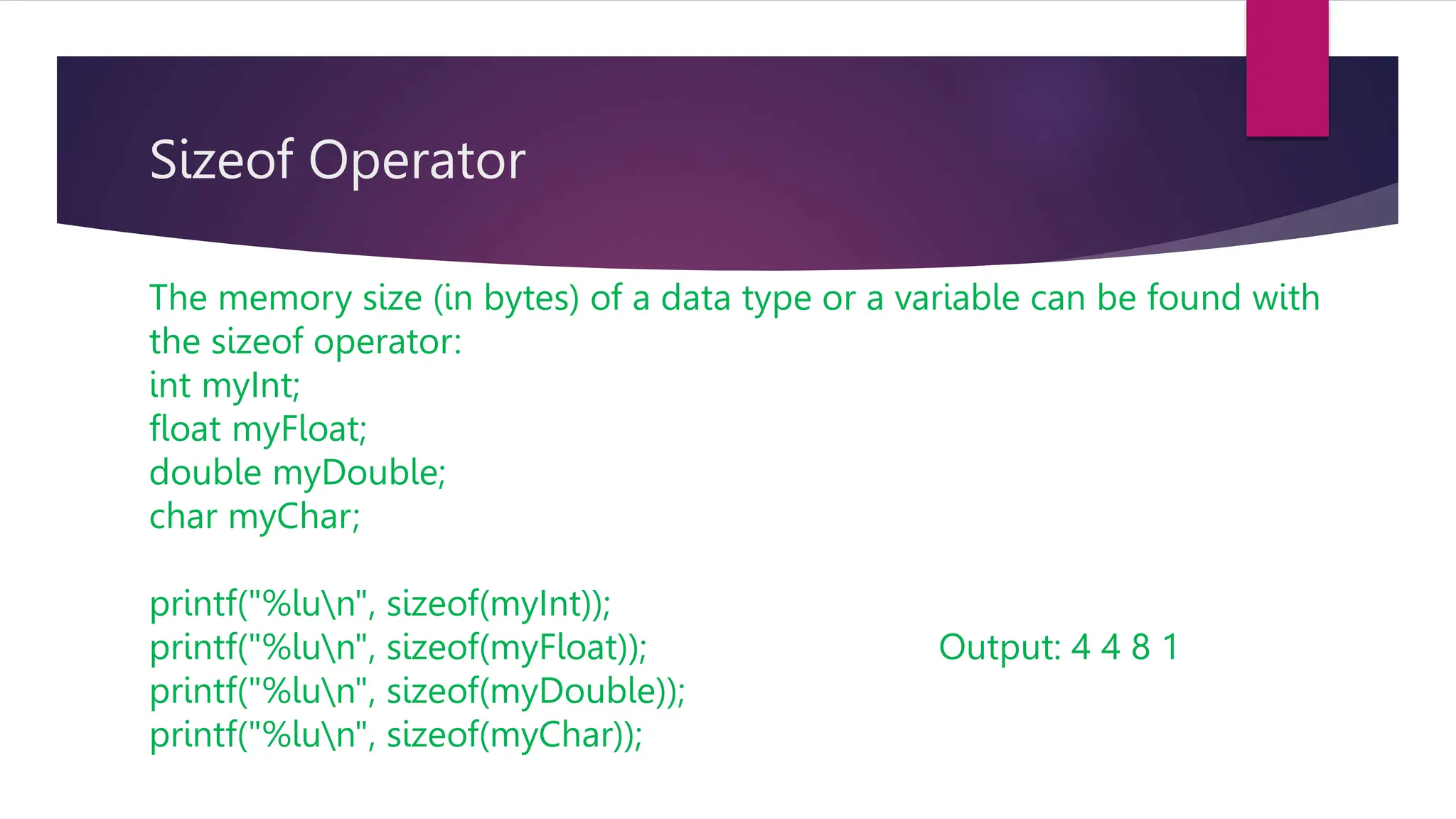 This slide contains information about Operators in C.pptx