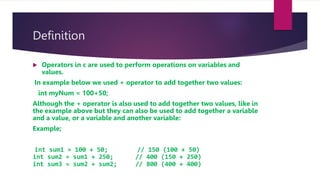 This slide contains information about Operators in C.pptx