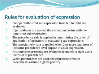 Basic operators and it's types in c languages | PPT