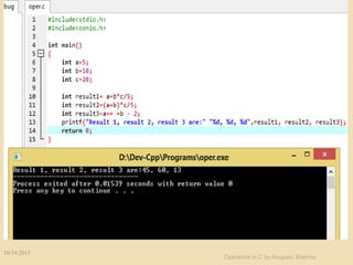 Operators in c by anupam | PPT