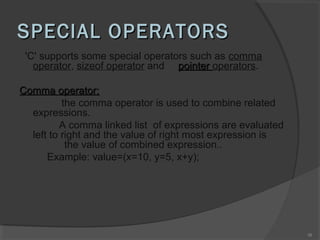 Operators in c language | PPT