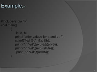 Operators in c language | PPT