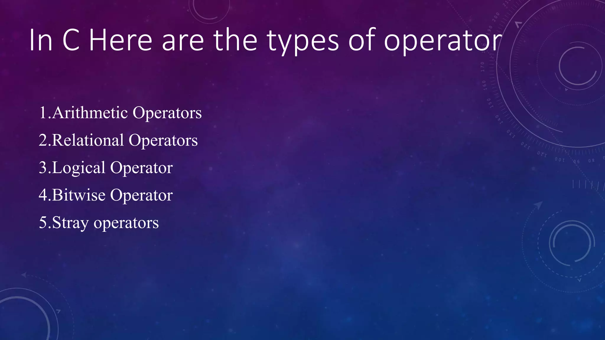 Operators In C Language Pptx