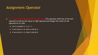 Operators in C & C++ Language | PPTX