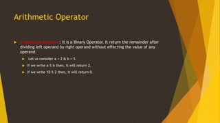Operators in C & C++ Language | PPTX