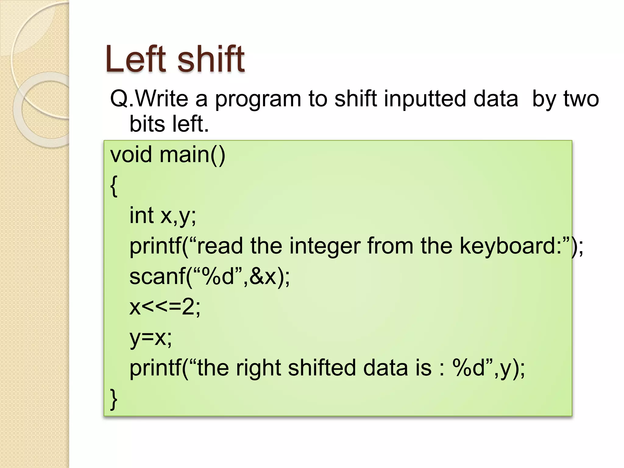 Operators and expressions in c language | PPTX