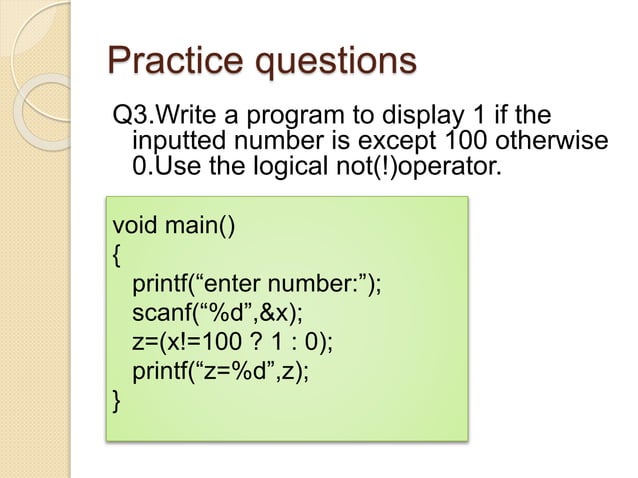Operators and expressions in c language | PPTX