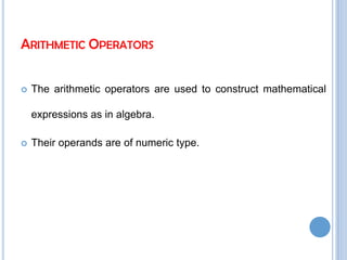 Operators in java | PPT