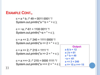 Operators in java | PPT