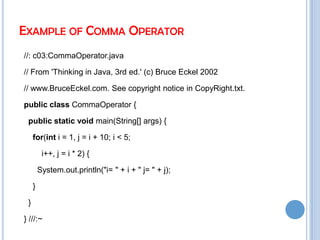 Operators in java | PPT