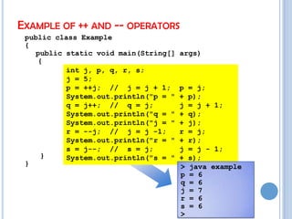 Operators in java | PPT
