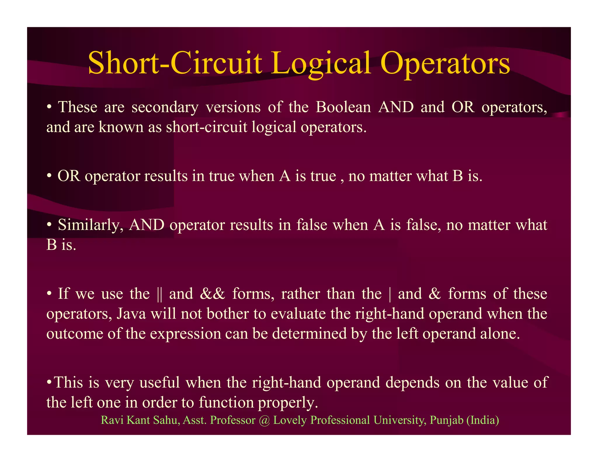 Operators in java | PDF | Programming Languages | Computing