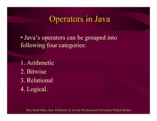 Operators in java | PDF | Programming Languages | Computing