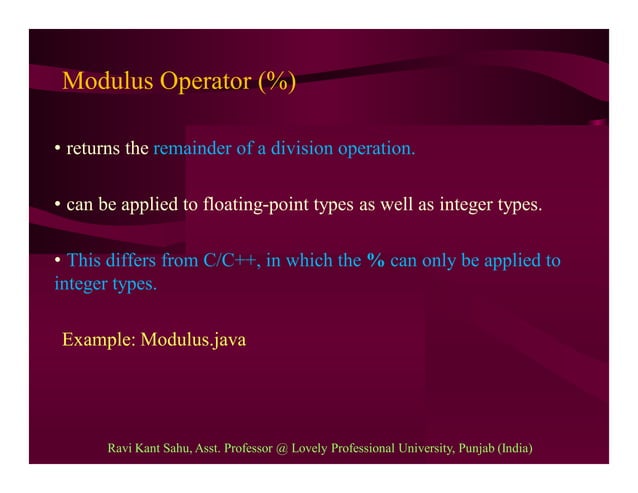Operators in java | PDF | Programming Languages | Computing