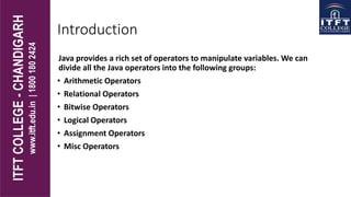 itft-Operators in java | PPT