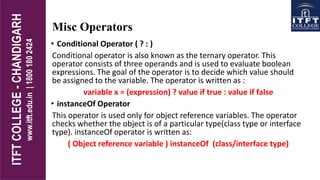 itft-Operators in java | PPT