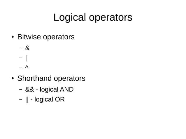 Operators in java | PPT