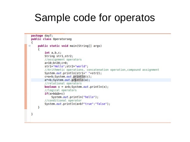 Operators in java