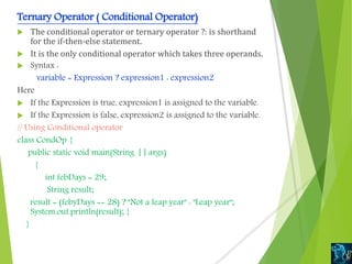 Operators in java | PPT