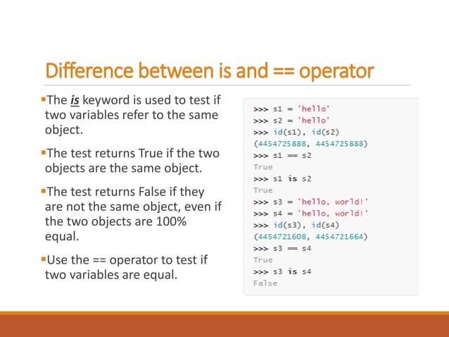 Operators in python | PPTX | Programming Languages | Computing