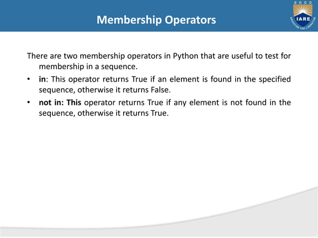 Operators In Python Arithmetic Operators Pptx Programming Languages