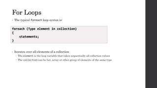 Operators loops conditional and statements | PPTX