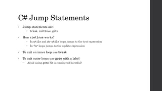 Operators loops conditional and statements | PPTX