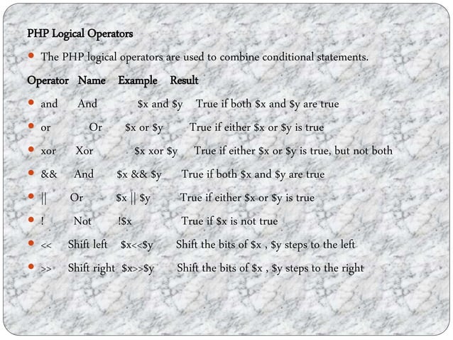Operators php | PPTX