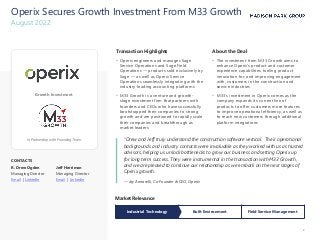 Operix - M33 Growth Transaction Announcement | PDF