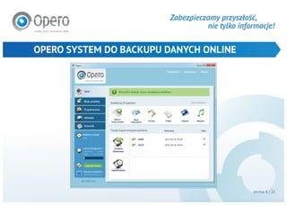 Opero Backup - prezentacja produktu | PDF