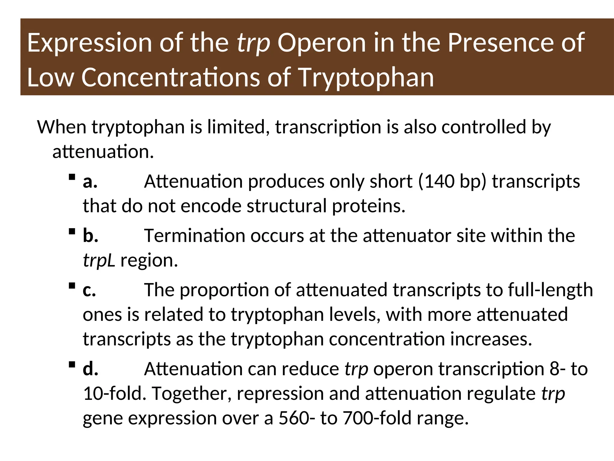 Lac operon, trp operon, Operon, structure and regulation | PPT