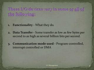 I/O Management | PPT