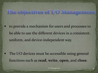 I/O Management | PPT