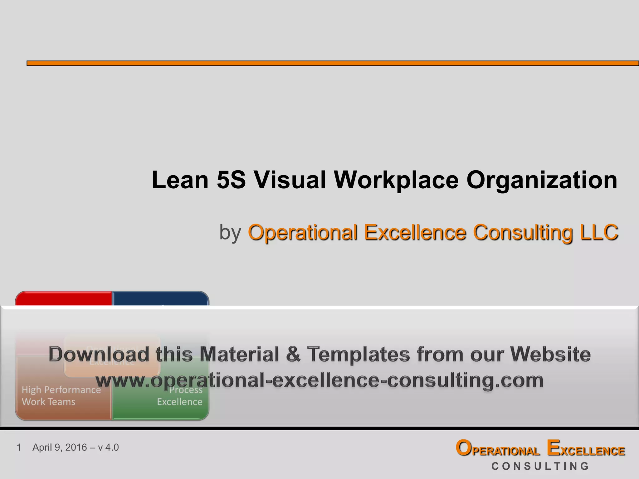 Lean 5S Visual Workplace Organization Training Module | PDF