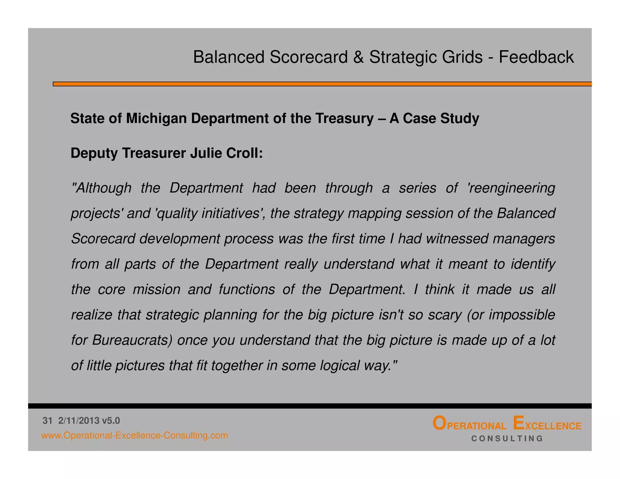 Balanced Scorecard Deployment Process Training Module | PDF
